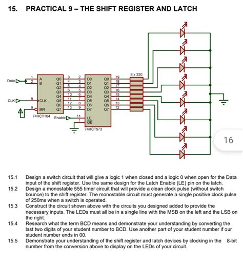 Solved 15 Practical 9 The Shift Register And Latch 15 1