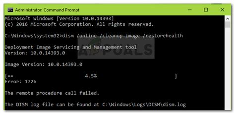Fix Dism Error 1726 The Remote Procedure Call Failed