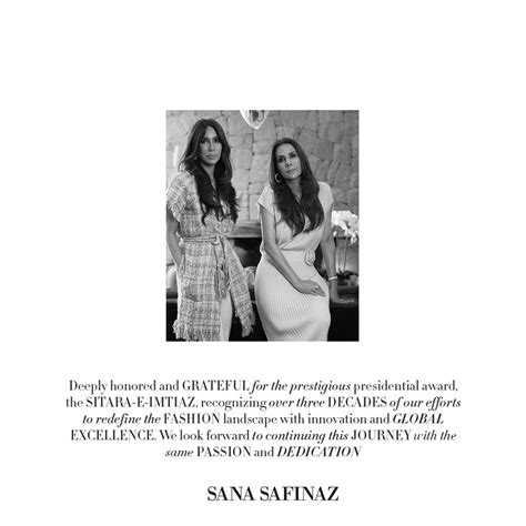 Uzma Khan On Linkedin What An Amazing Honour For Our Two Founders Sana And Safinaz True Legends