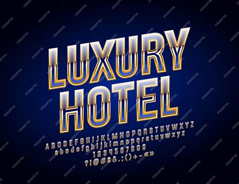 Hotel De Luxo Com Logotipo Azul E Dourado Fonte Lustrosa De Luxo