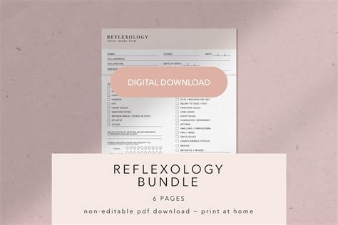 Pink Reflexology Forms Reflexology Intake Form Reflexology