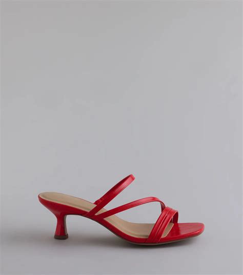 Cute Attitude Strappy Kitten Heel Mules And Windsor