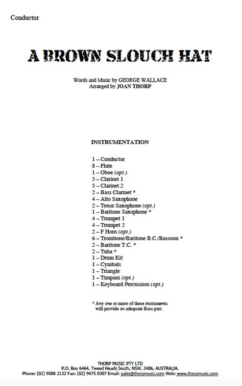 A Brown Slouch Hat Thorp Music