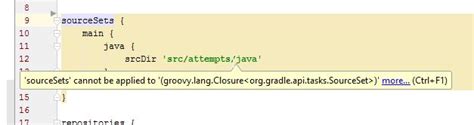 Java Sourcesets Cannot Be Applied To Groovylangclosure Warning In
