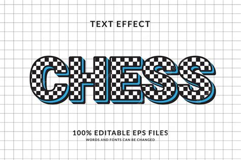 Editable Text Effect With Chessboard Style Premium Vector