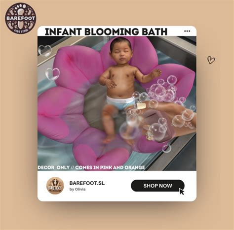 Second Life Marketplace Barefoot Infant Blooming Bath