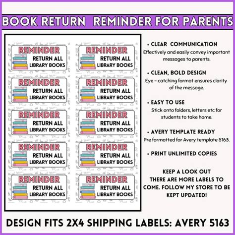 End Of Year Library Book Return Reminder By Print And Play Days Tpt