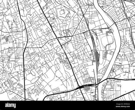 Road Map Of The City Of Vitry Sur Seine In France On A White Background
