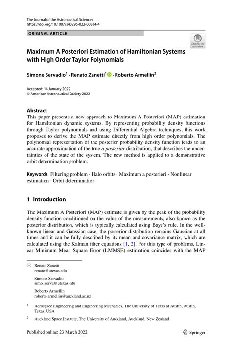 Pdf Maximum A Posteriori Estimation Of Hamiltonian Systems With High