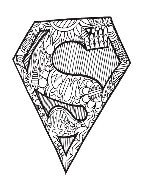 Superman Logo Free Coloring Page — Stevie Doodles