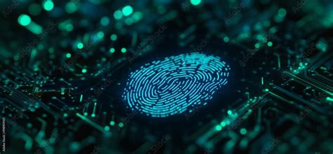 Cybersecurity Concept Fingerprint Scanner For Identification Concept For Biometric