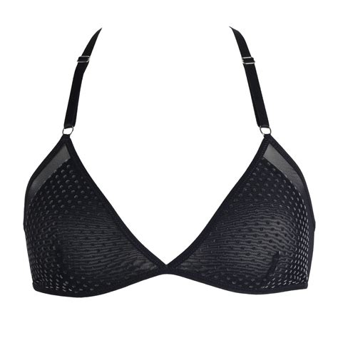 Black Mesh Bralette With Silver Velvet Polka Dots Flash You And Me