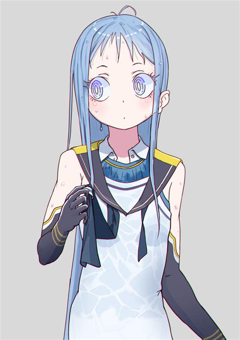 Safebooru 1girl Absurdres Blue Eyes Blue Hair Blush Commentary