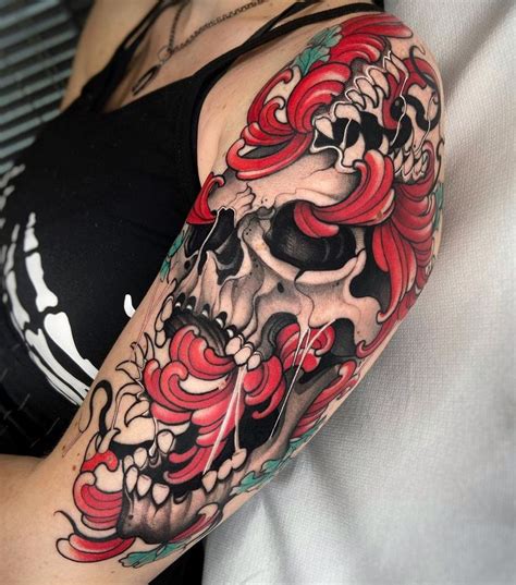 Amazing Skull Tattoo Traditional Japanese Skull Tattoo Neo