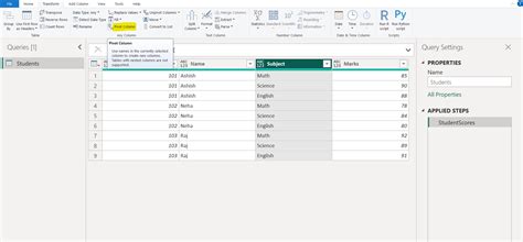 Pivot Columns In Power Query Editor In Power Bi Ashish Coder