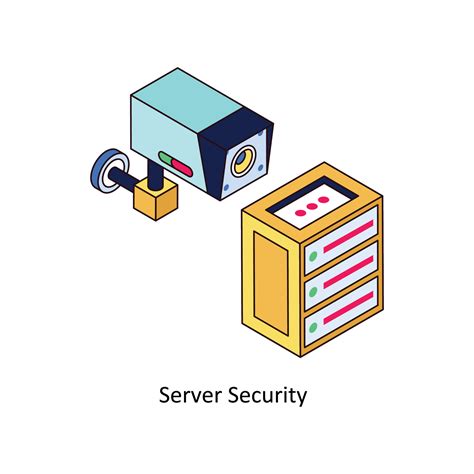 Server Security Vector Isometric Icons Simple Stock Illustration