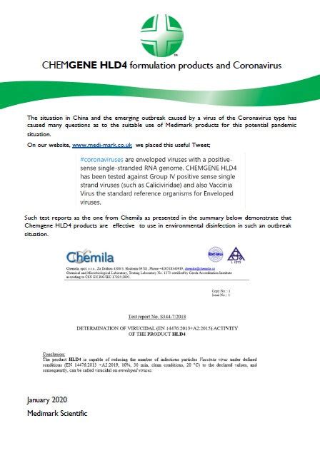 Chemgene Hld4l Laboratory Disinfectant 5 Liter Odourless