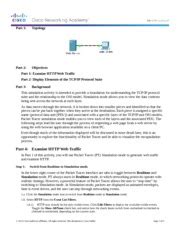 Packet Tracer Investigating The TCP IP And OSI Models In Action Instructions Packet