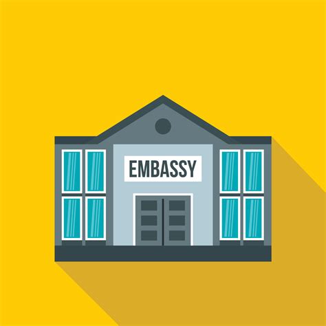 Embassy Icon Flat Style 14873892 Vector Art At Vecteezy