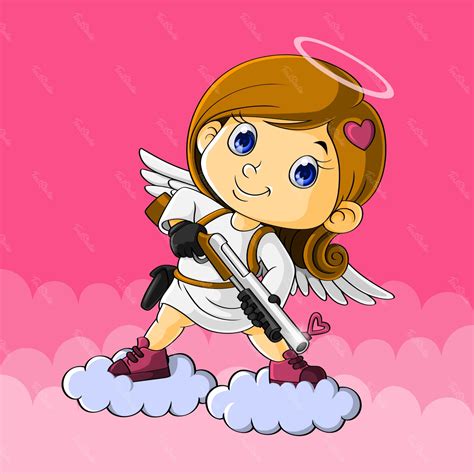 Chibi Style Angel Character Illustration Vector File Illustrator Premium