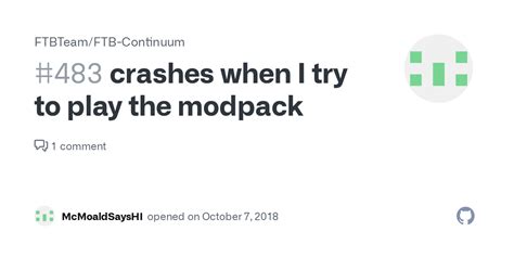 Crashes When I Try To Play The Modpack · Issue 483 · Ftbteamftb Continuum · Github
