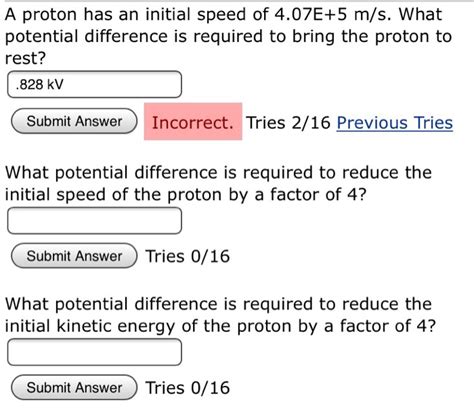 Solved A Proton Has An Initial Speed Of E M S What Chegg