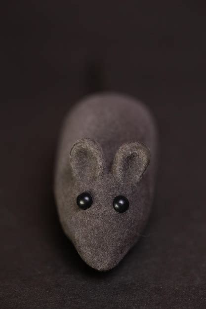 Premium Photo Gray Toy Mouse On A Dark Background