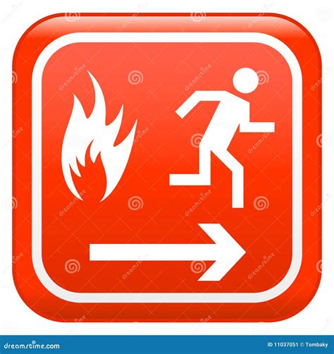 Red Fire Sign Stock Vector Illustration Of Doorway Guide 11037051