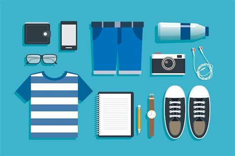 premium vector pocket types icons set in flat style icon set