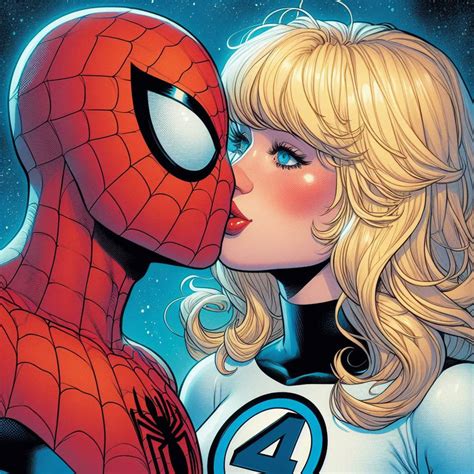 Invisible Woman Kissing Spider Man By Loki 667 On Deviantart