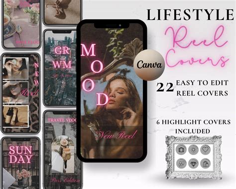 Reel Cover Template Reel Covers Canva Influencer Covers For Reels