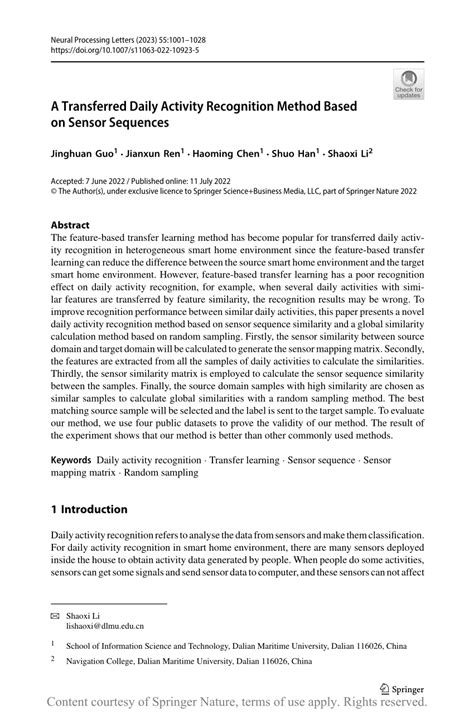 A Transferred Daily Activity Recognition Method Based On Sensor Sequences