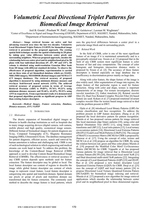Pdf Volumetric Local Directional Triplet Patterns For Biomedical