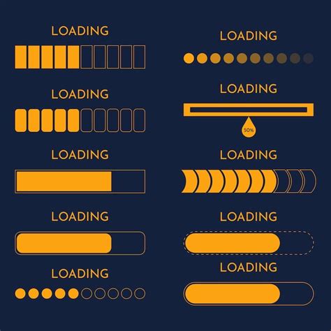 Premium Vector Set Loading On Monitor Technology Concept Design Hud