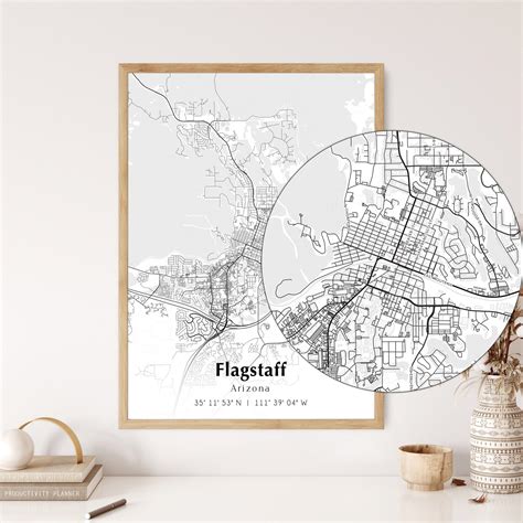 Map Of Flagstaff Digital File Modern City Map Flagstaff Printable Map