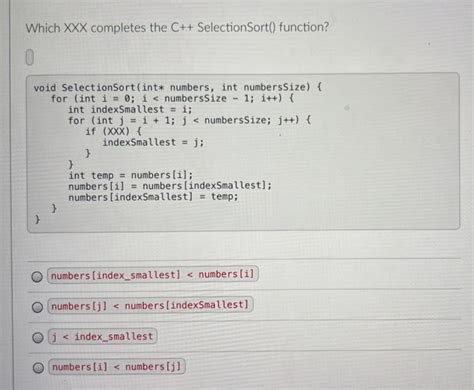 Solved Which Xxx Completes The Following Insertion Sort