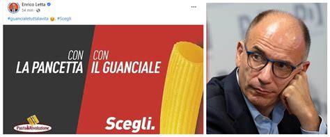 Pensavo Fosse Lercio Letta Si Fa Ridere Dietro Con Il Meme Guanciale O Pancetta Travolto