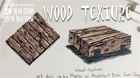 How To Draw A Wood Texture Realistic Using Pen And Color Marker Vật