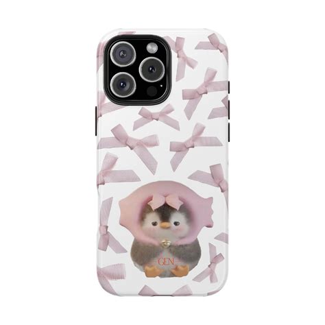 Bow Penguin Pink Tough Phone Case FORTUCASE