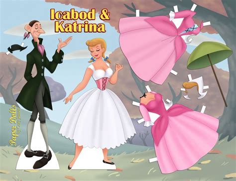 Ichabod Crane And Katrina Paper Dolls Disney Paper Dolls Paper Dolls