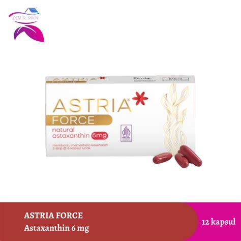 Jual Astria Force Astaxanthin 6mg Box 12 Kapsul Shopee Indonesia