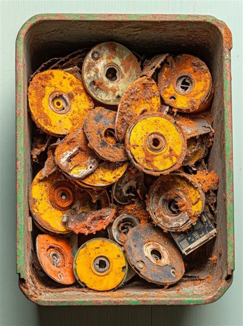 Electronic Debris Consists Of Numerous Broken Computer Components Stock