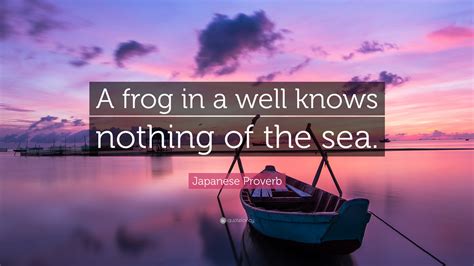 Japanese Proverb Quote “a Frog In A Well Knows Nothing Of The Sea”