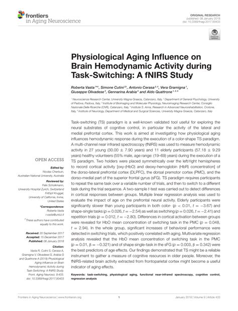Pdf Physiological Aging Influence On Brain Hemodynamic Activity During Task Switching A Fnirs