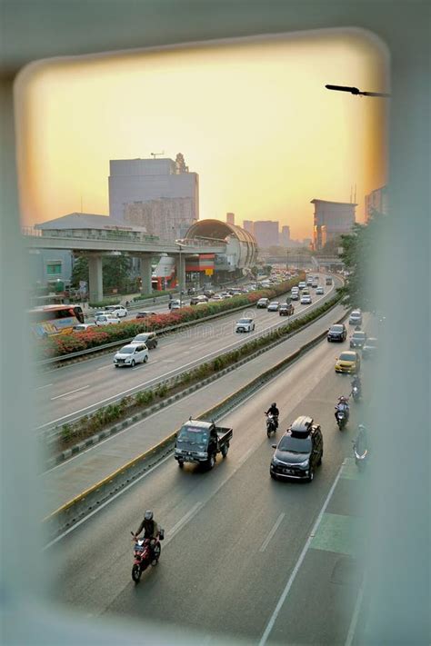 Jakarta In The Afternoon A View From Mt Haryono Pedestrian Crossing
