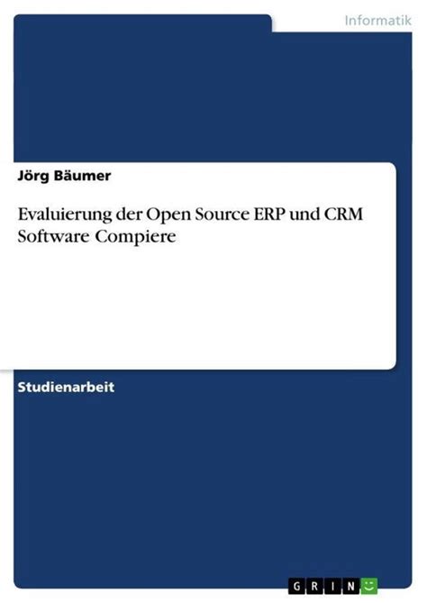 evaluierung der open source erp und crm software compiere ebook jörg bäumer bol