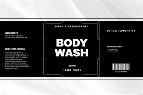 Black Body Wash Label Labels Template Postermywall