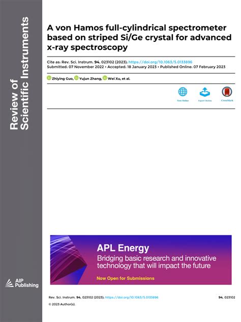 Pdf A Von Hamos Full Cylindrical Spectrometer Based On Striped Si Ge Crystal For Advanced X