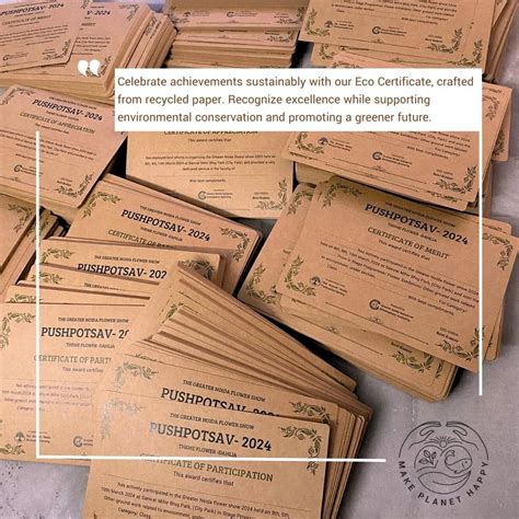 Ecofriendly Certificate Sustainable And Zero Plastic Uneako