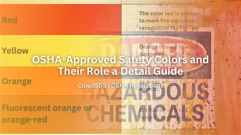 Osha Safety Colors Table